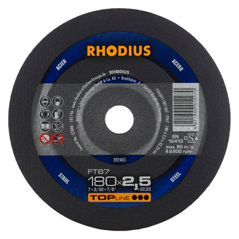RHODIUS FT67 Kapskiva 180x2,5x22,23 (25 förp)